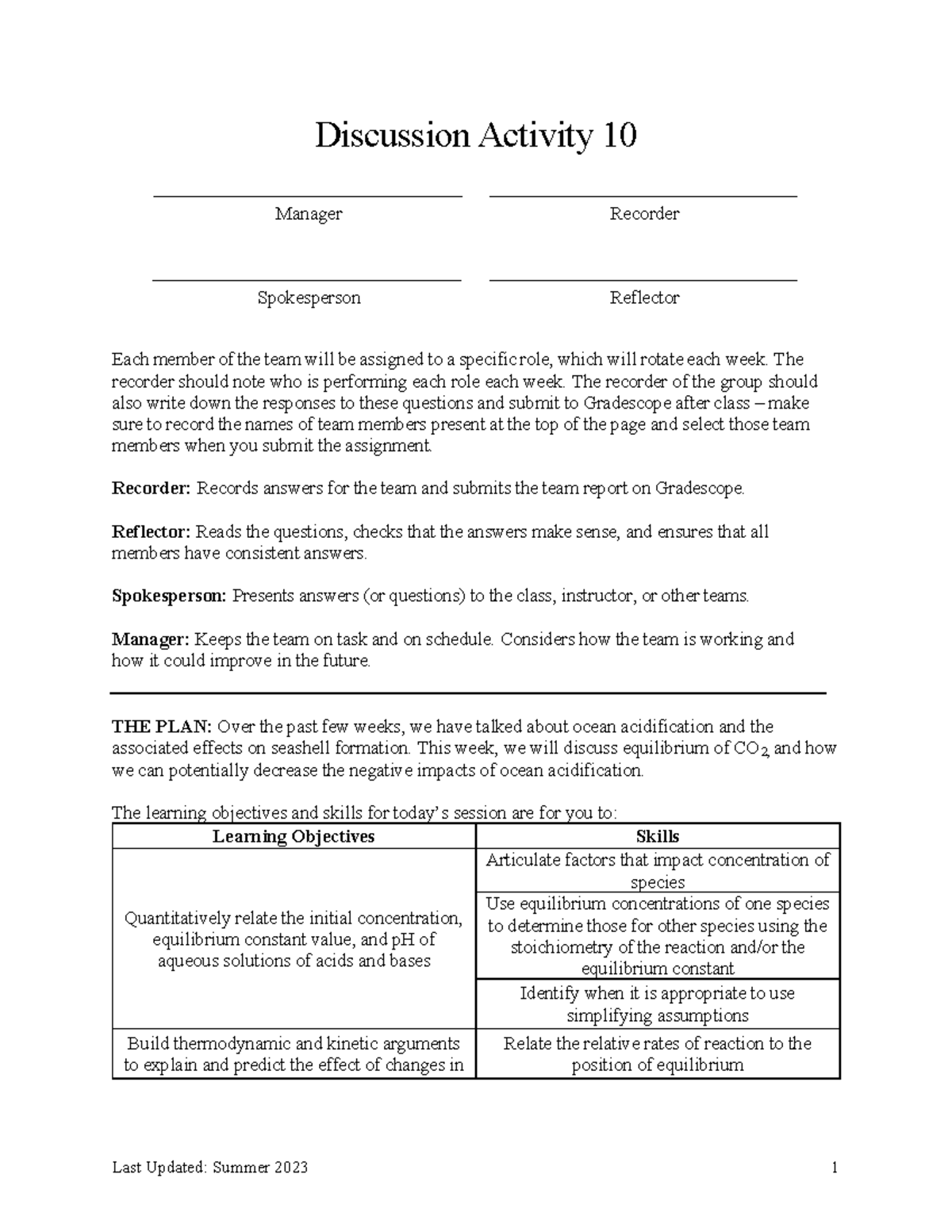 Discussion+Activity+10 - Discussion Activity 10 Each member of the team ...