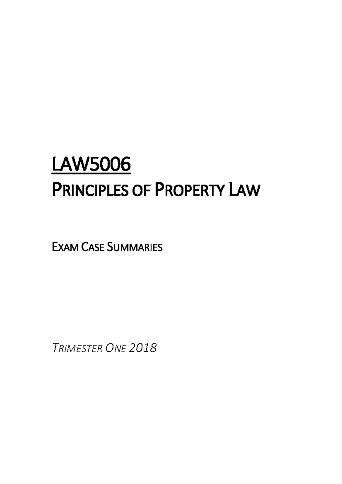 CASE Summaries - Case summary notes for key cases in the subject - LAW ...