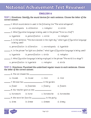 NAT Reviewer in Science Grade 6 - NAT – SCIENCE VI REVIEWER ...