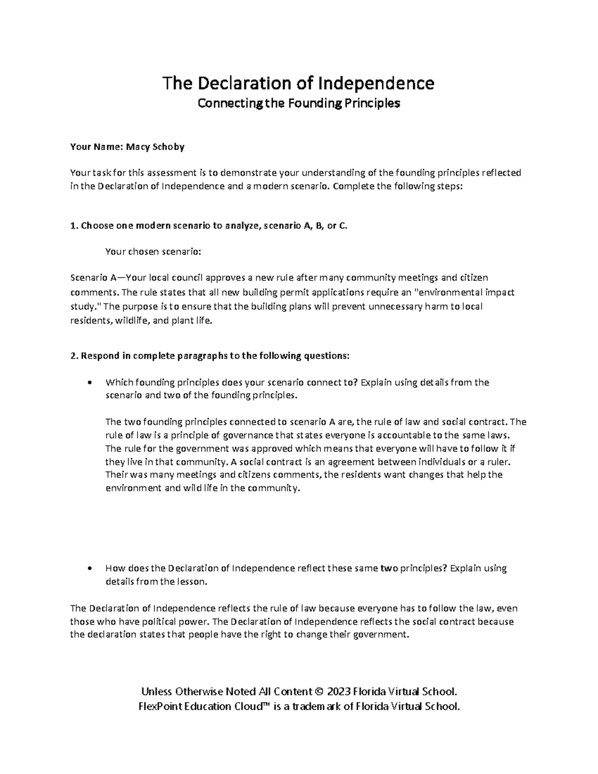 The declaration of independence - Unless Otherwise Noted All Content ...