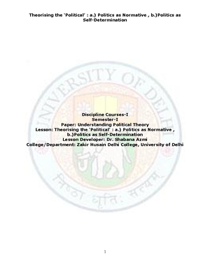 Sol Unit 1-3, gvvbB.a(hons) political science global politics sem- iv ...