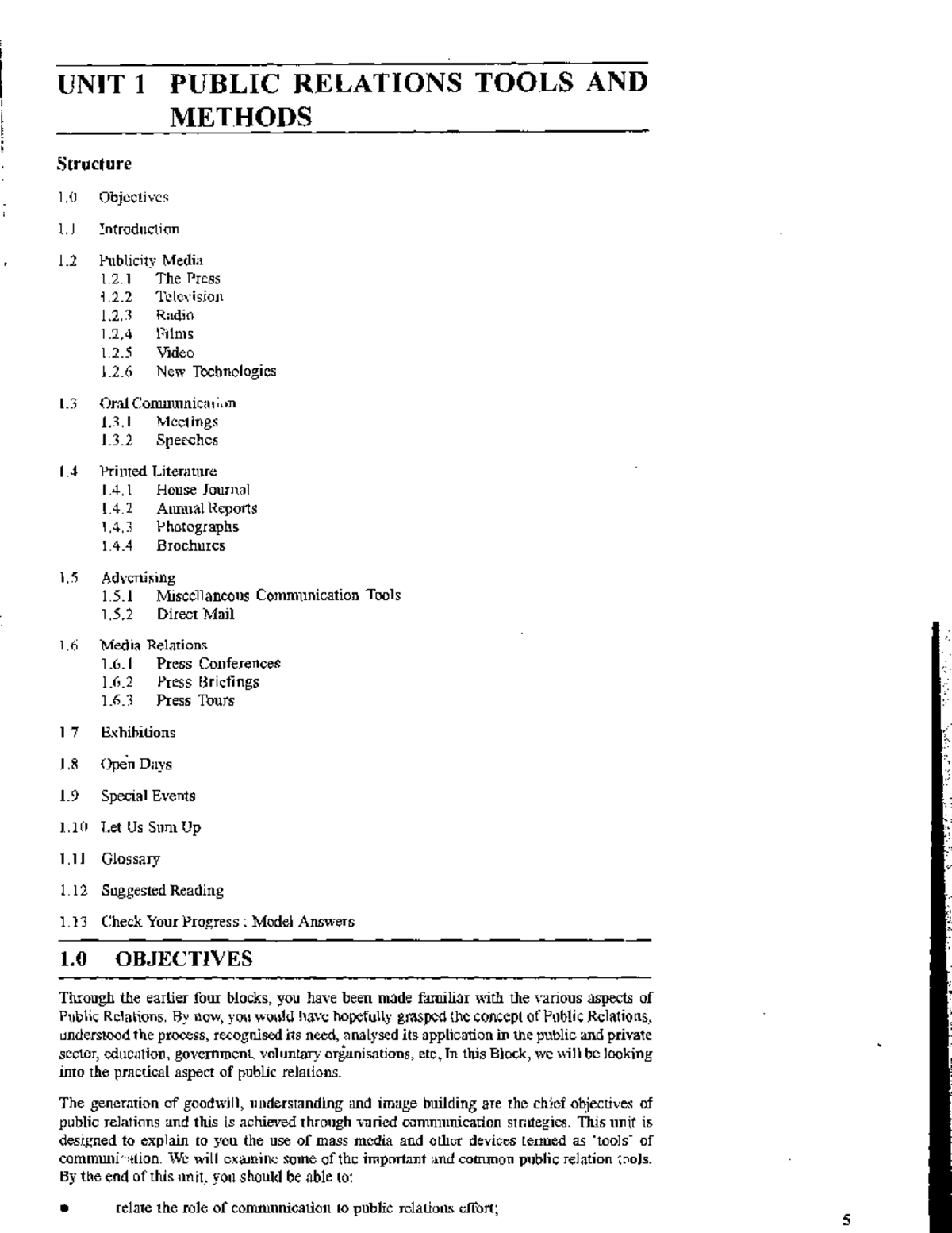 PR Tools for Communication - UNIT 1 PUBLIC RELATIONS TOOLS AND METHODS ...