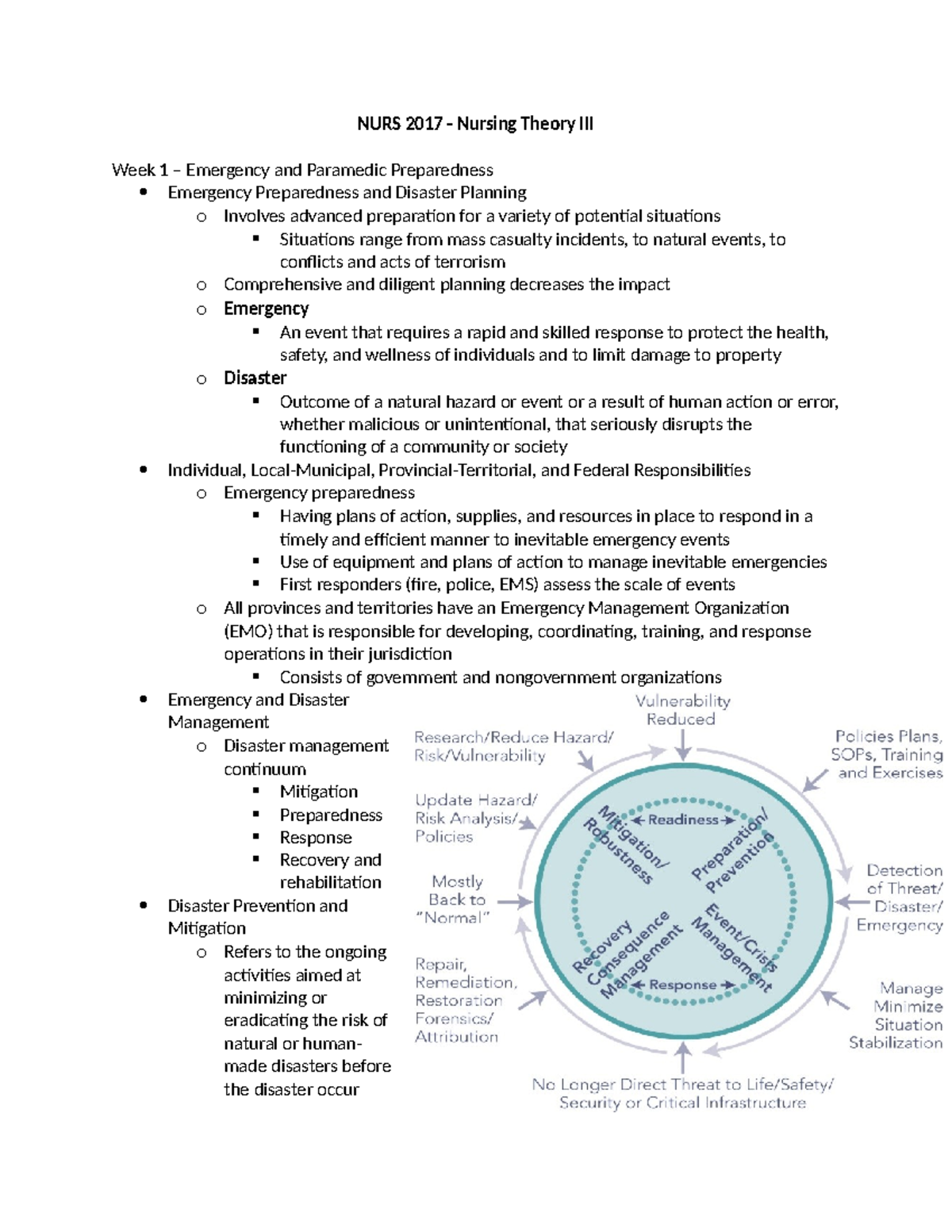 NURS 2017 weeks 1 - 6 - NURS 2017 - Nursing Theory III Week 1 ...
