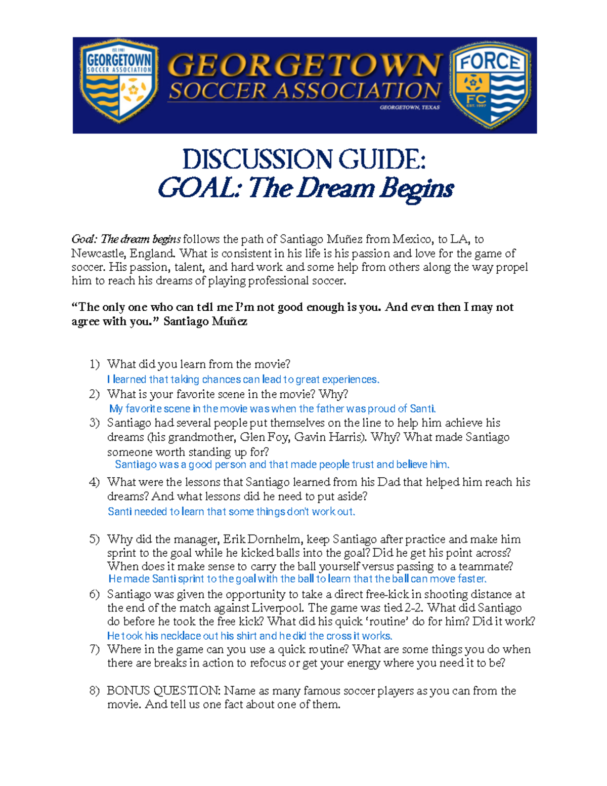 Kami Export - Discussion Guide Goal - DISCUSSION GUIDE: GOAL: The Dream ...