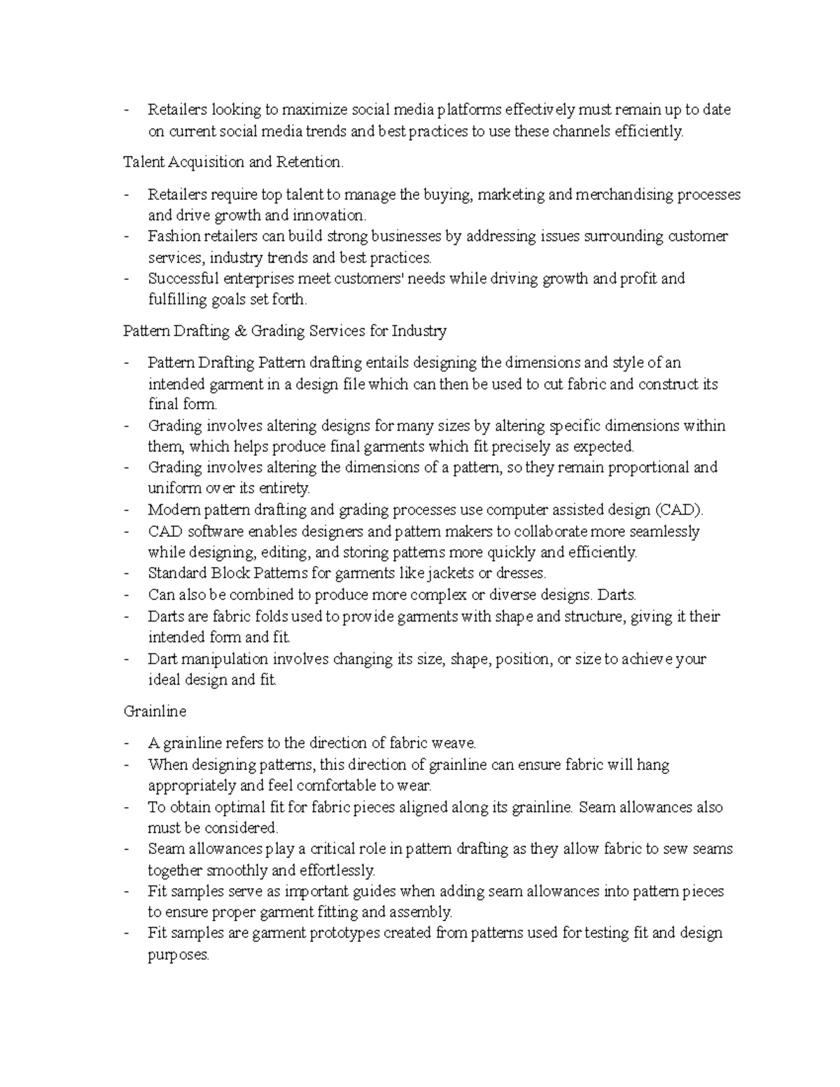 FTT 110 Notes 36 - global textile and fashion industry; an overview of ...