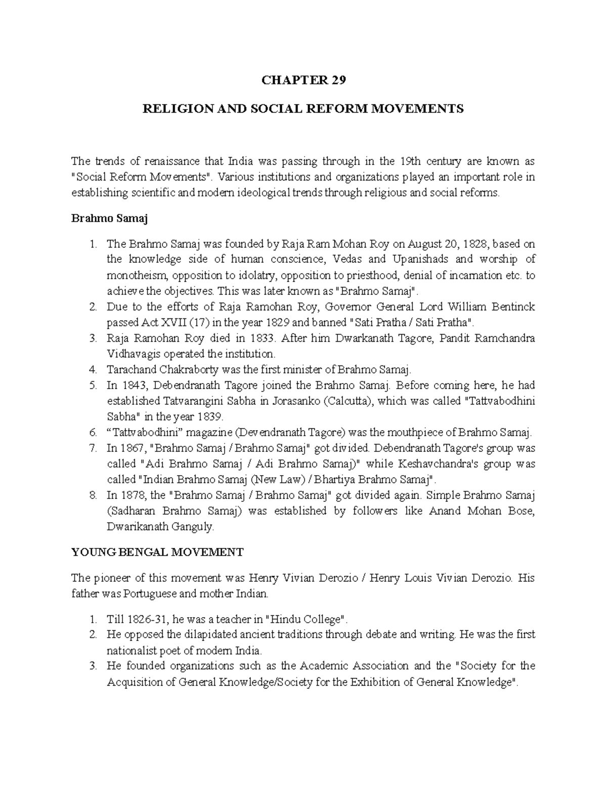 Chapter 29 Religion AND Social Reform Movements - CHAPTER 29 RELIGION ...