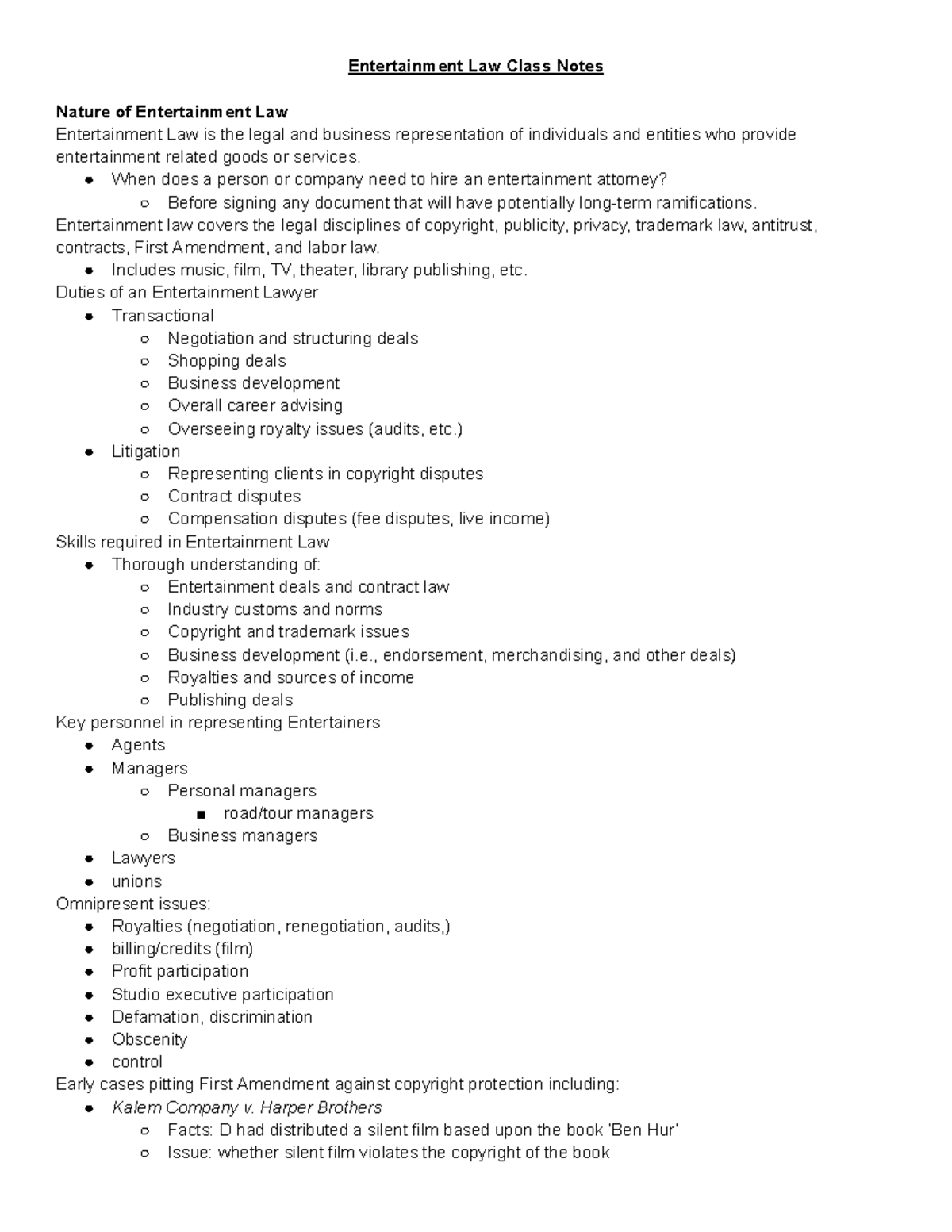Entertainment Law - When does a person or company need to hire an ...