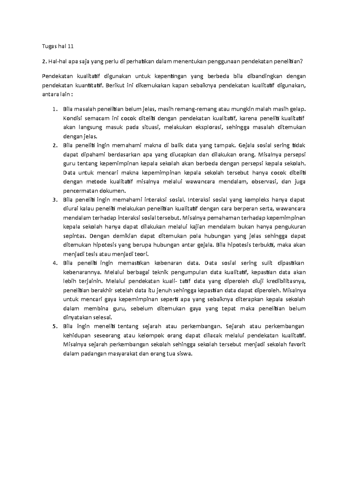 Tugas hal 11 - berisi tentang pengertian kualitatif dan kuantitatif - Tugas hal 11 Hal-hal apa ...