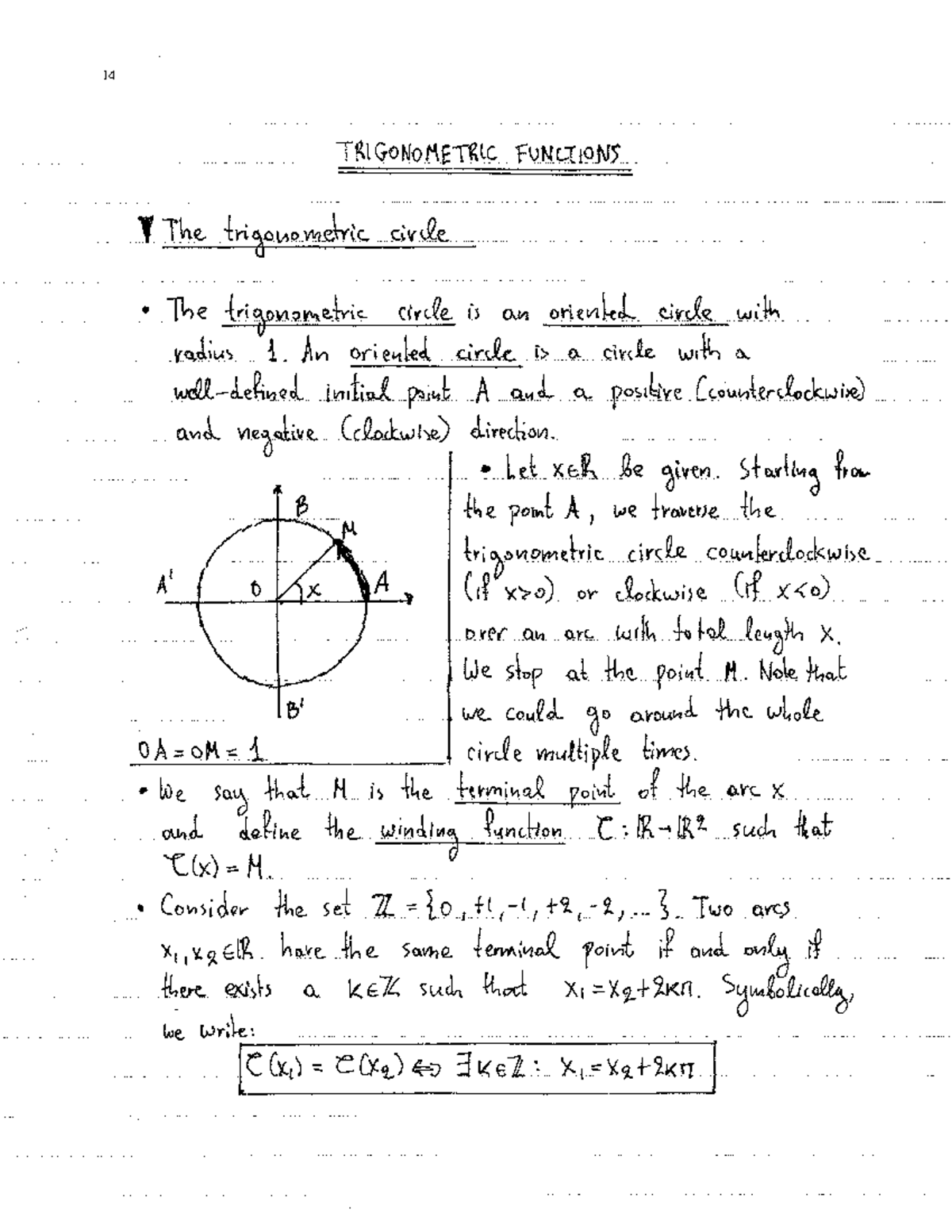 Trig functions - MATH 135 - CCBC - Studocu
