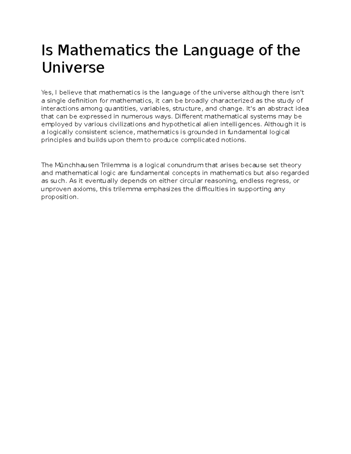 Language of the Universe - It's an abstract idea that can be expressed ...