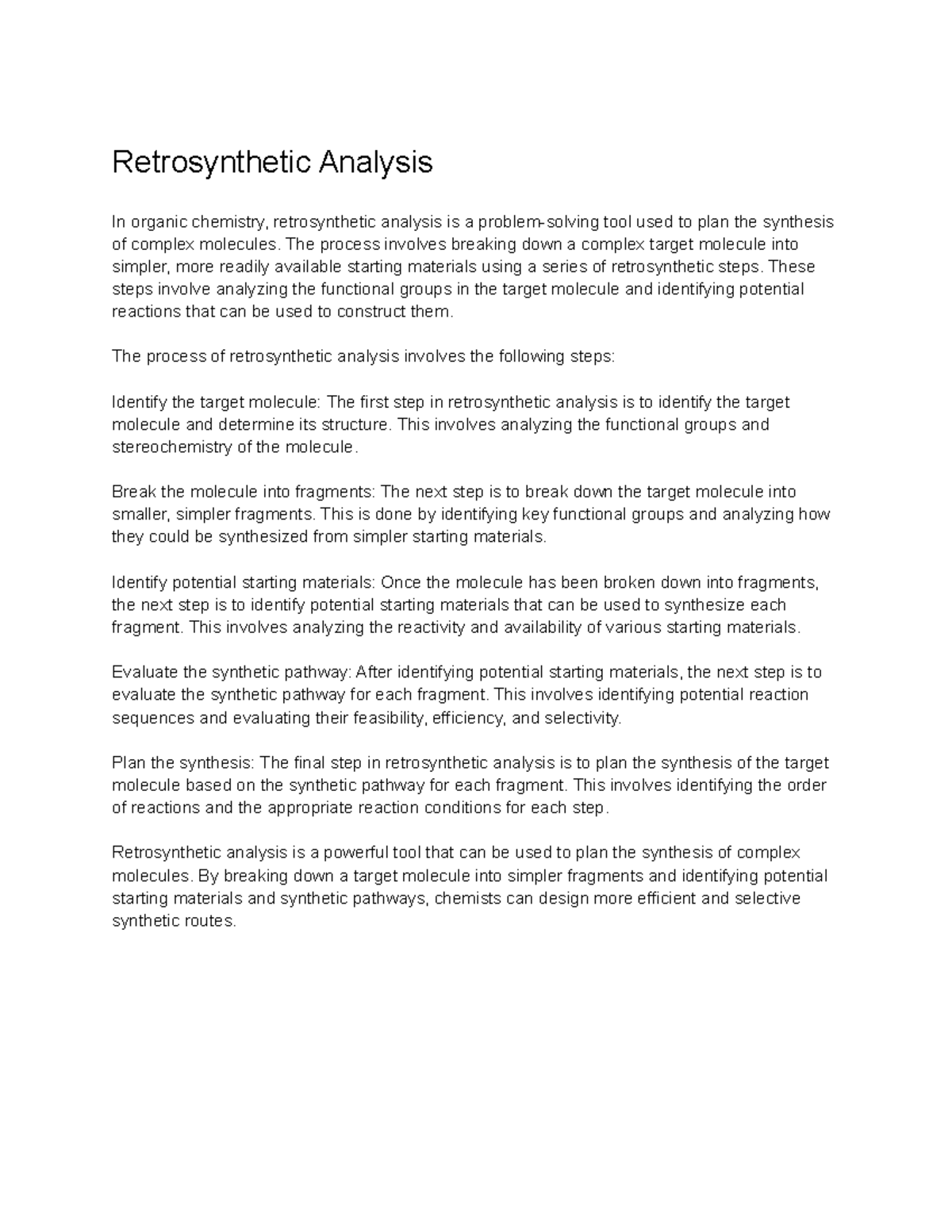 Organic Chemistry II (CHM-2020) Lecture 139 - Retrosynthetic Analysis ...