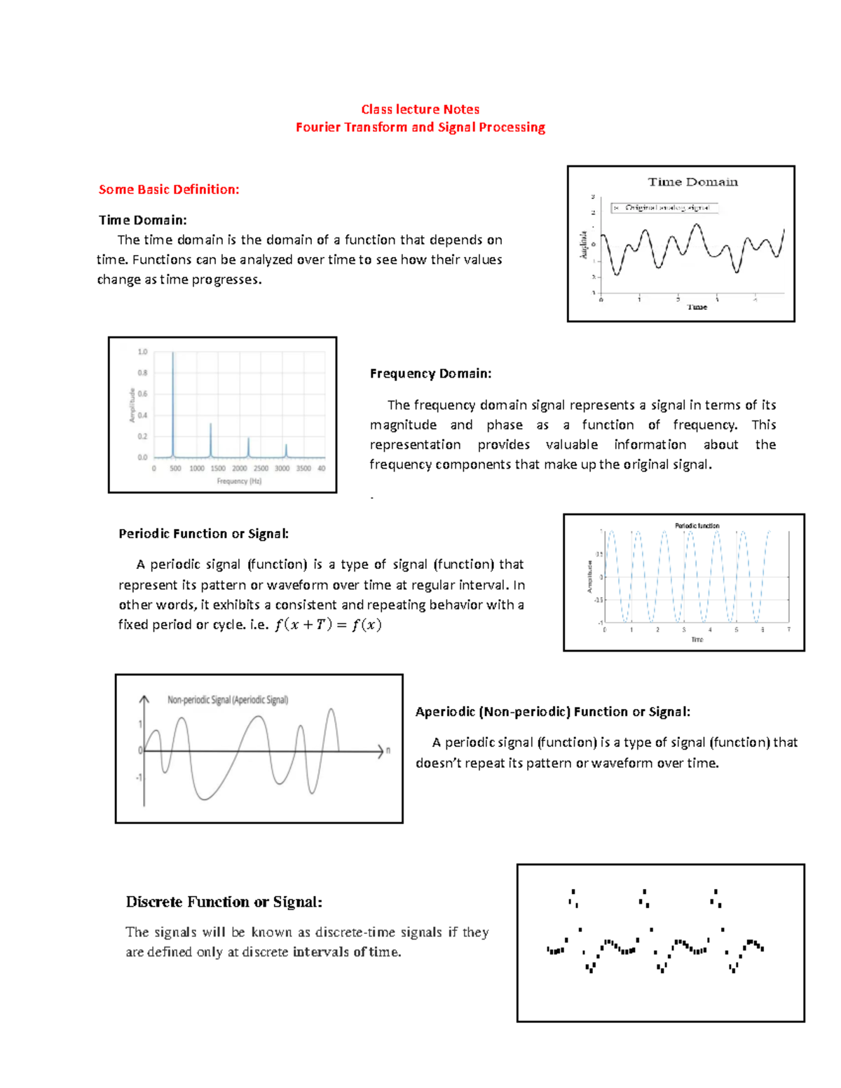 Chapter 03 Discrete Fourier Transform - Class lecture Notes Fourier ...