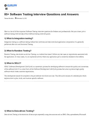 40 QA (Quality Assurance) Interview Questions and Answers - 1) What is the difference between ...