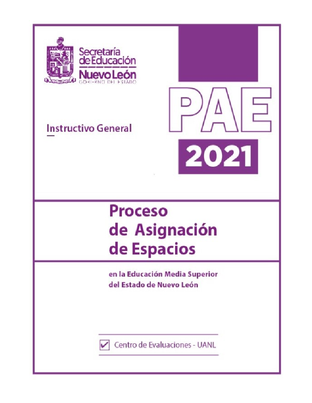 Examen DE Admisión Instructivo-general-PAE-SEP-2021-v5 EMLL ...