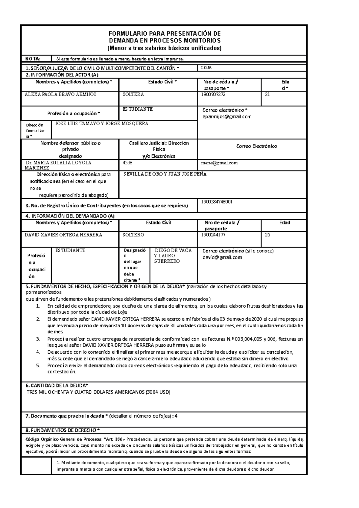 Formulario Proceso Monitoriol OK - FORMULARIO PARA PRESENTACIÓN DE ...