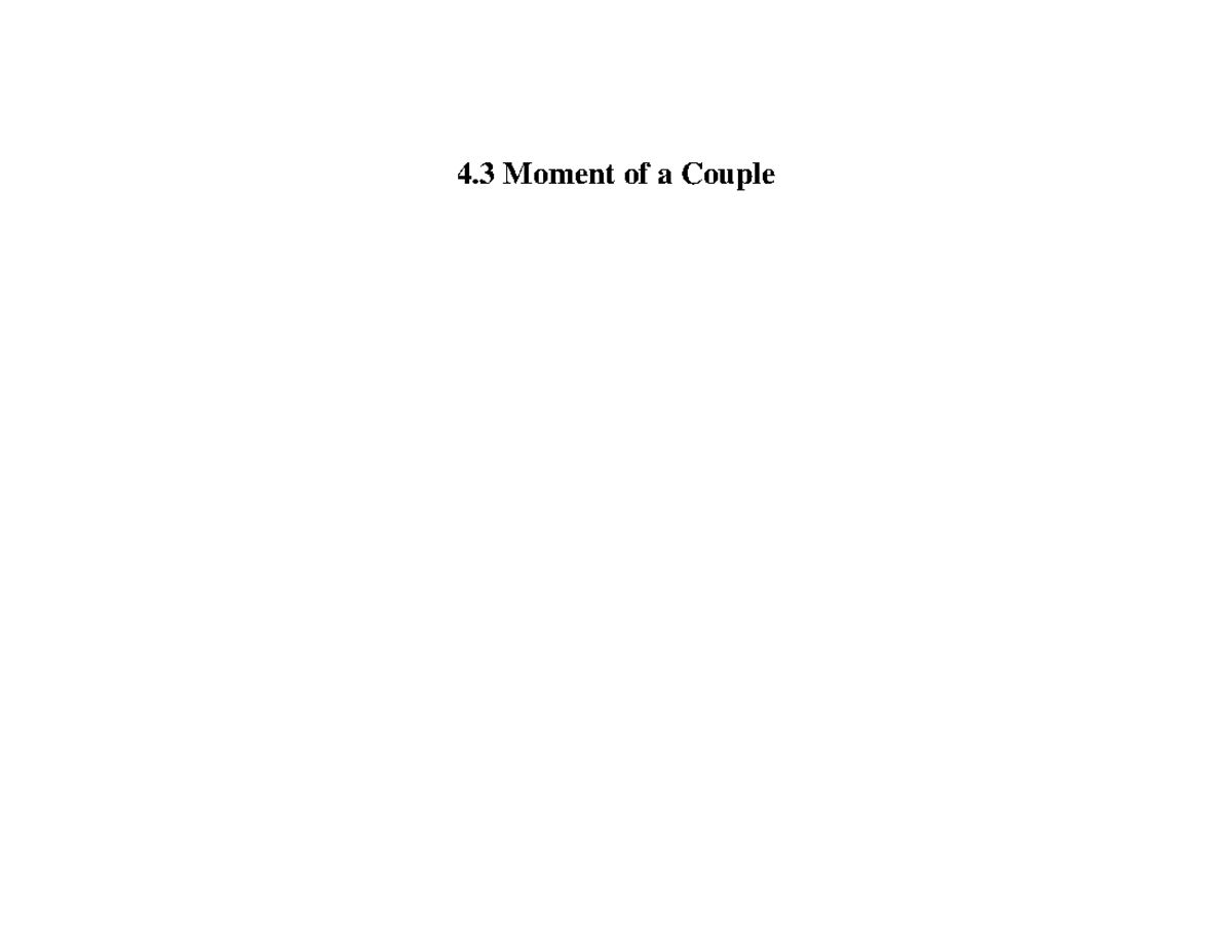 Couples - Erere - 4 Moment of a Couple 4 Moment of a Couple Example 1 ...