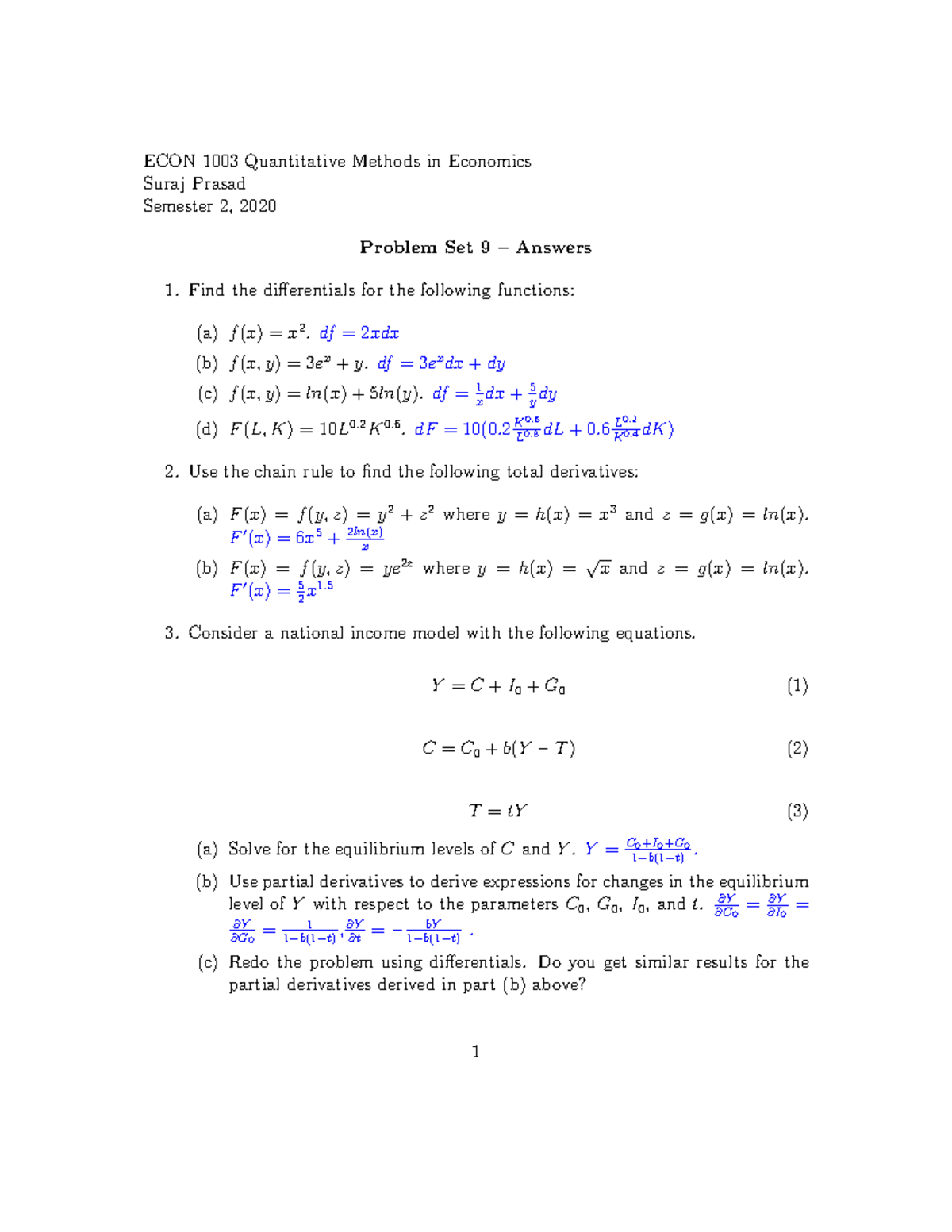 Ans209 - econ1003 Quantitative Methods in Economics - ECON 1003 ...