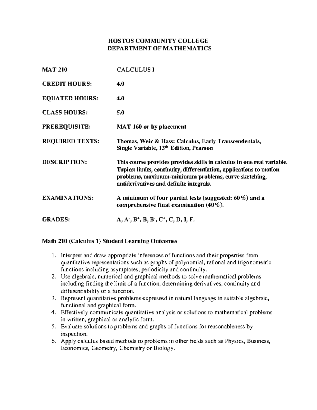 MAT 210 Fall 2016 - Estadistica - HOSTOS COMMUNITY COLLEGE DEPARTMENT ...
