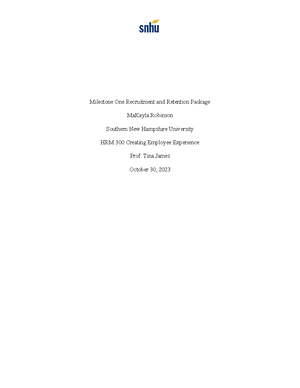 HRM 310 Module Seven Project Two Pt. 1 - Module Seven Project Two ...