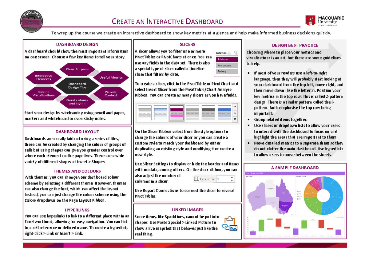 Dashboards - Dashboard w13 - CREATE AN INTERACTIVE DASHBOARD To wrap up ...