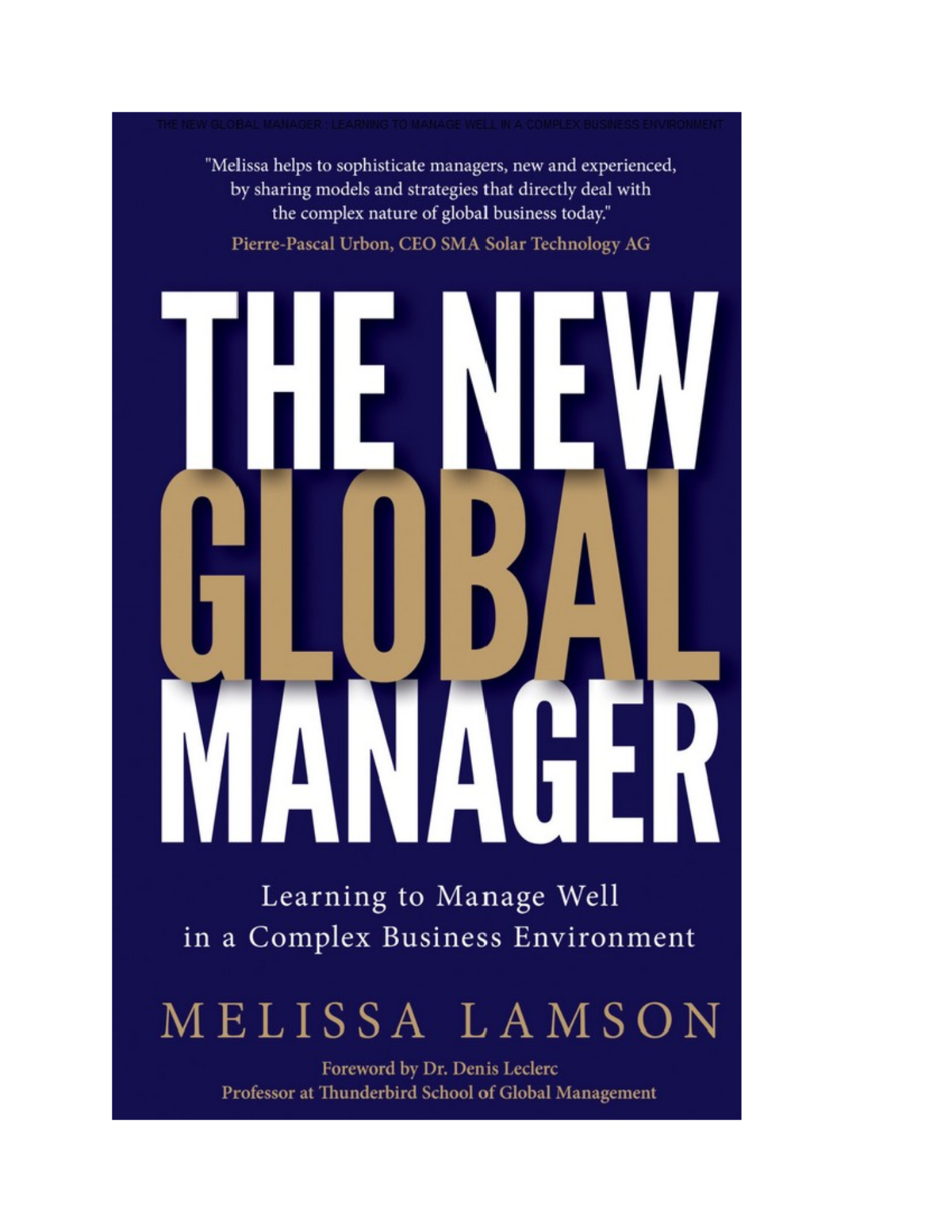 The New Global Manager - Learning to Manage Well in a Complex Business ...
