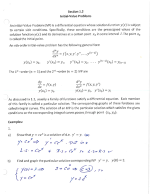 Section 2.1 First Order Differential Equations - MATH 3523 - Studocu