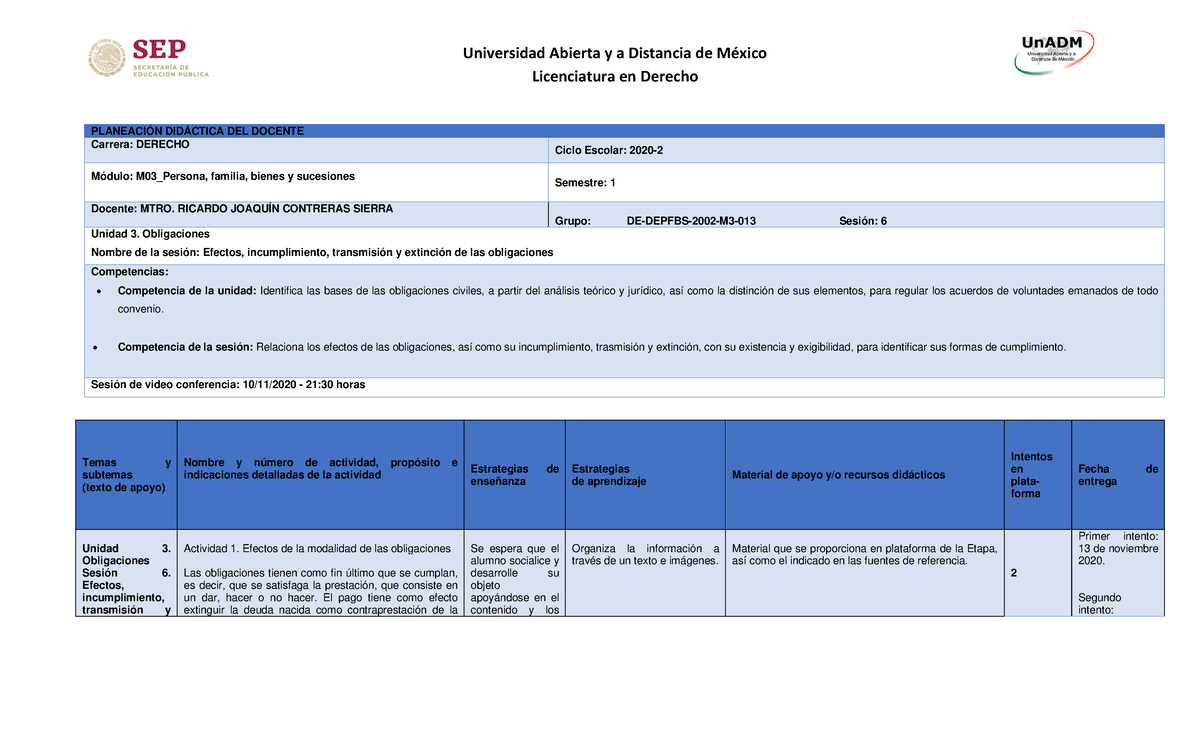 S6 Planeacion didactica Formaton fgthj jkfgfgh - Licenciatura en ...