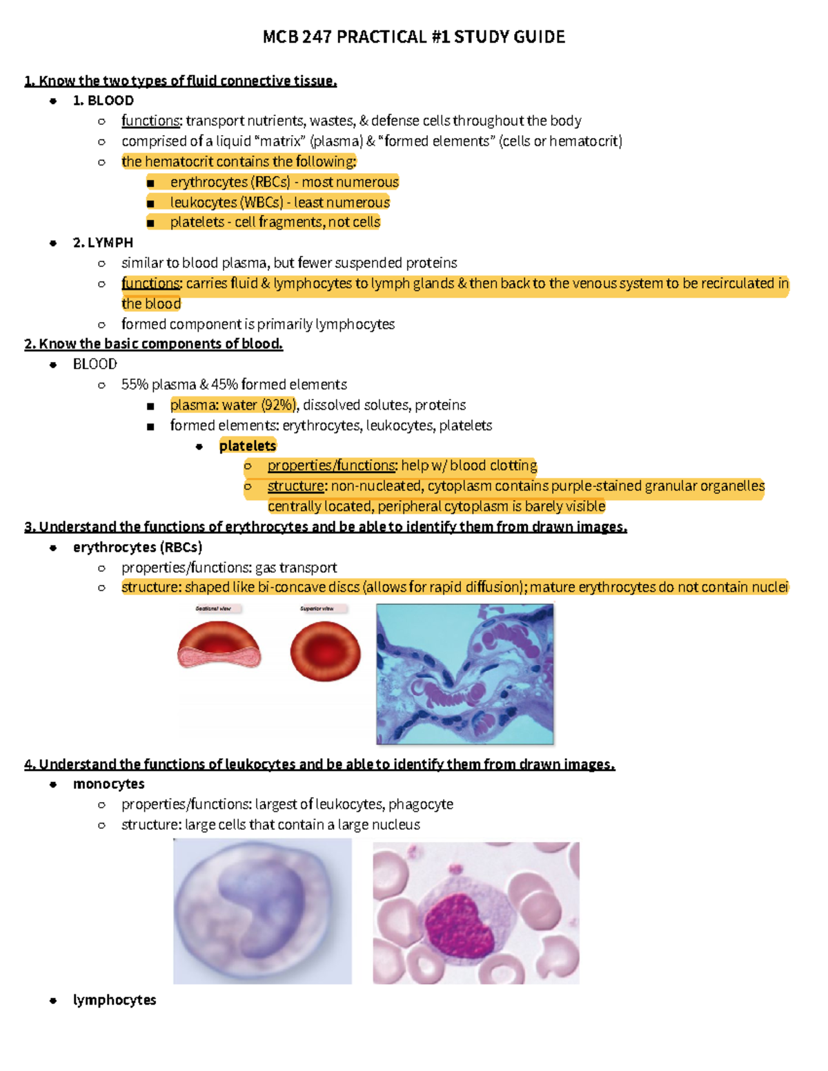 MCB 247 Practical 1 Study Guide - MCB 247 PRACTICAL #1 STUDY GUIDE Know ...