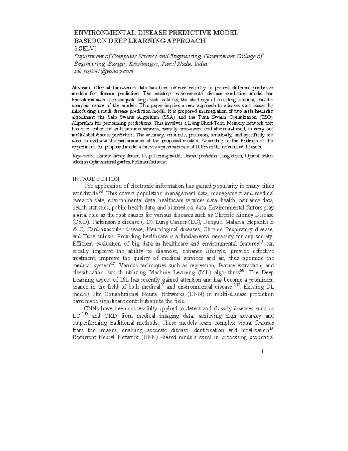Environmental Predictive Model Ss 4 3 24 Environmental Disease Predictive Model Basedon Deep