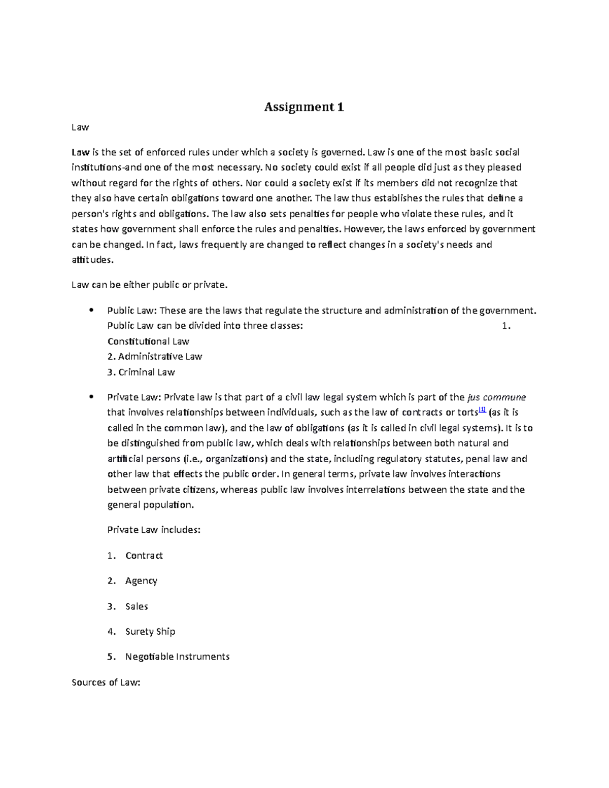 188355203 Law Assignment 1 - Assignment 1 Law Law is the set of ...