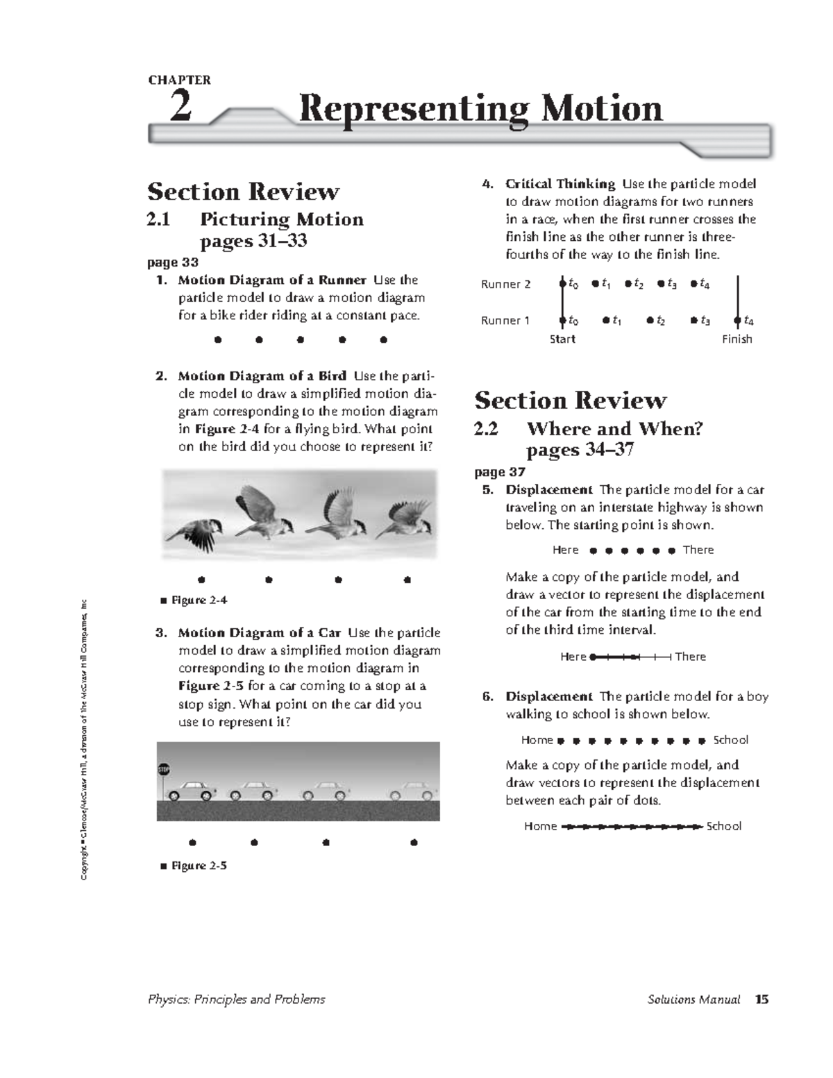 Chapter 2 - Representing Motion ANSWERS - Physics: Principles and ...