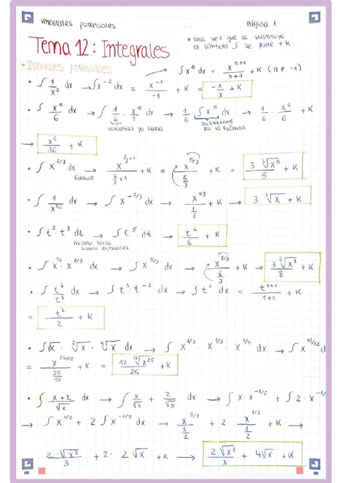 Integrales fáciles - Matemáticas II - Studocu