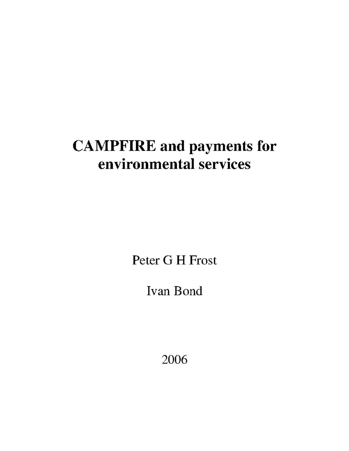 Zimbabwe-pescampfire - CAMPFIRE and payments for environmental services ...