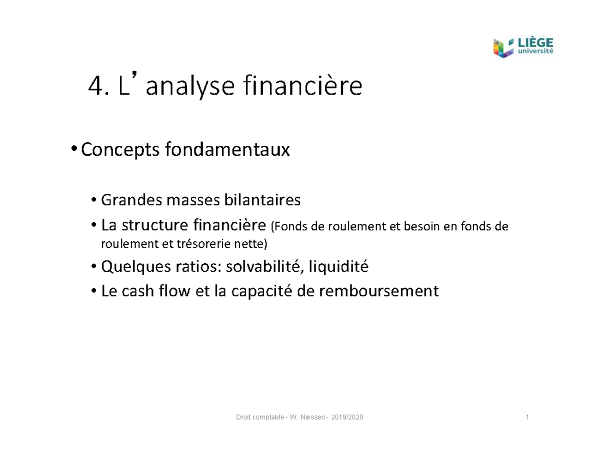 Droit comptable WN Analyse financière - 2019-2020 - Warning: TT: undefined function: 32 Concepts ...