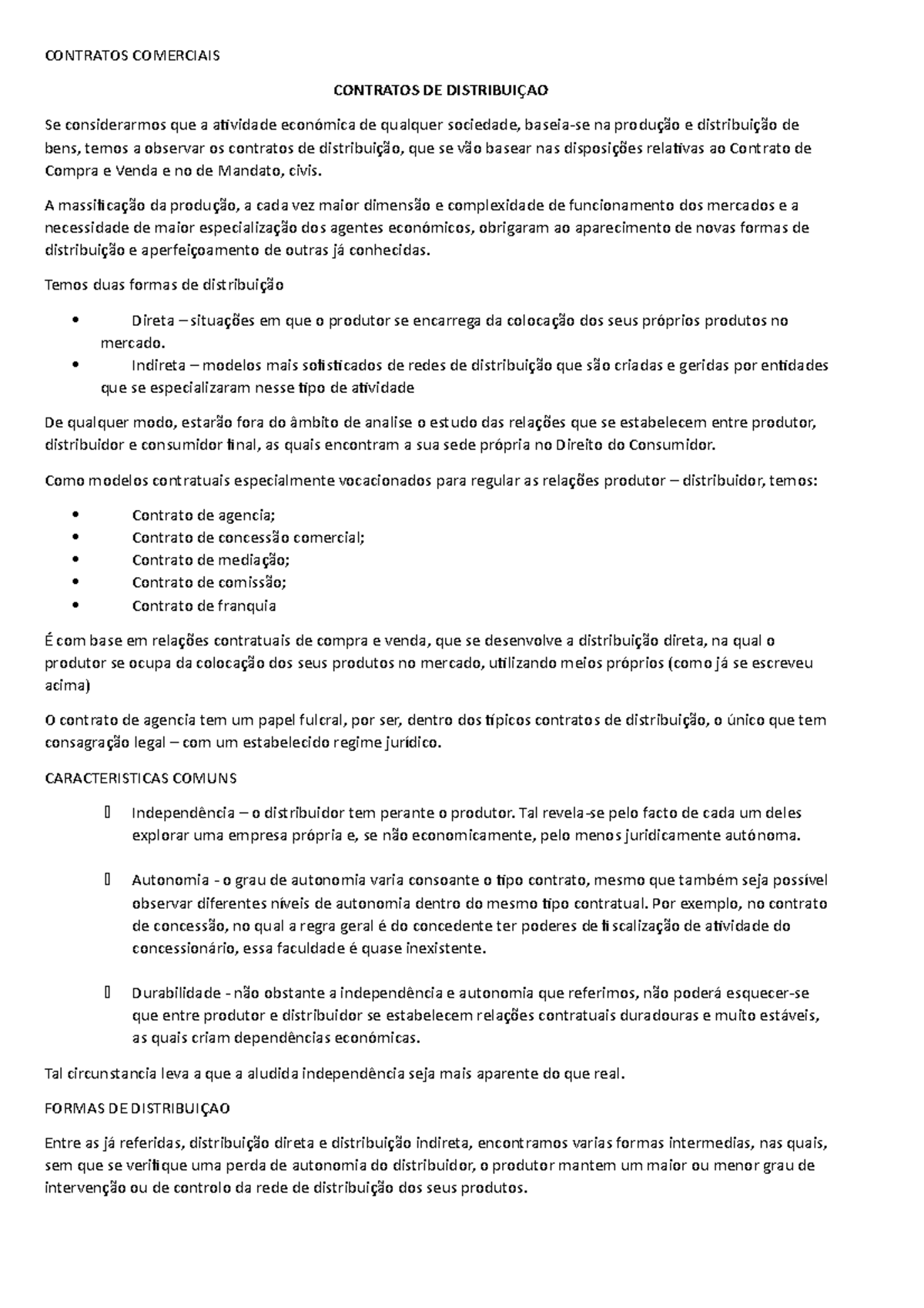Contratos comercial - .... - CONTRATOS COMERCIAIS CONTRATOS DE ...