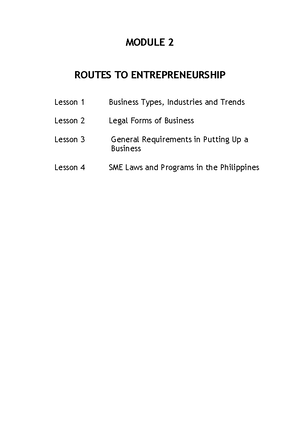 Entrep Mind Module 1 - wnjeiuei3e - COURSE LEARNING MATERIAL in SOCSC 12 ENTREPRENEURIAL MIND ...