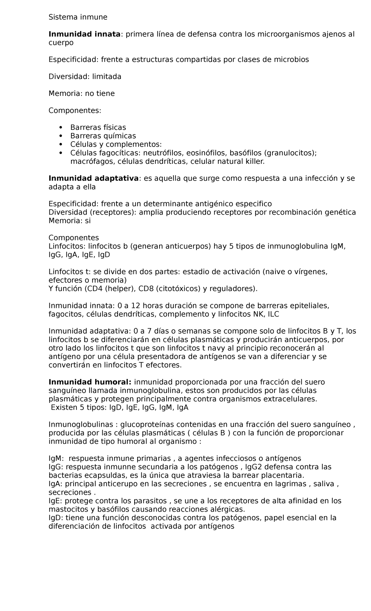 Sistema inmune - aaaa - Sistema inmune Inmunidad innata: primera línea ...