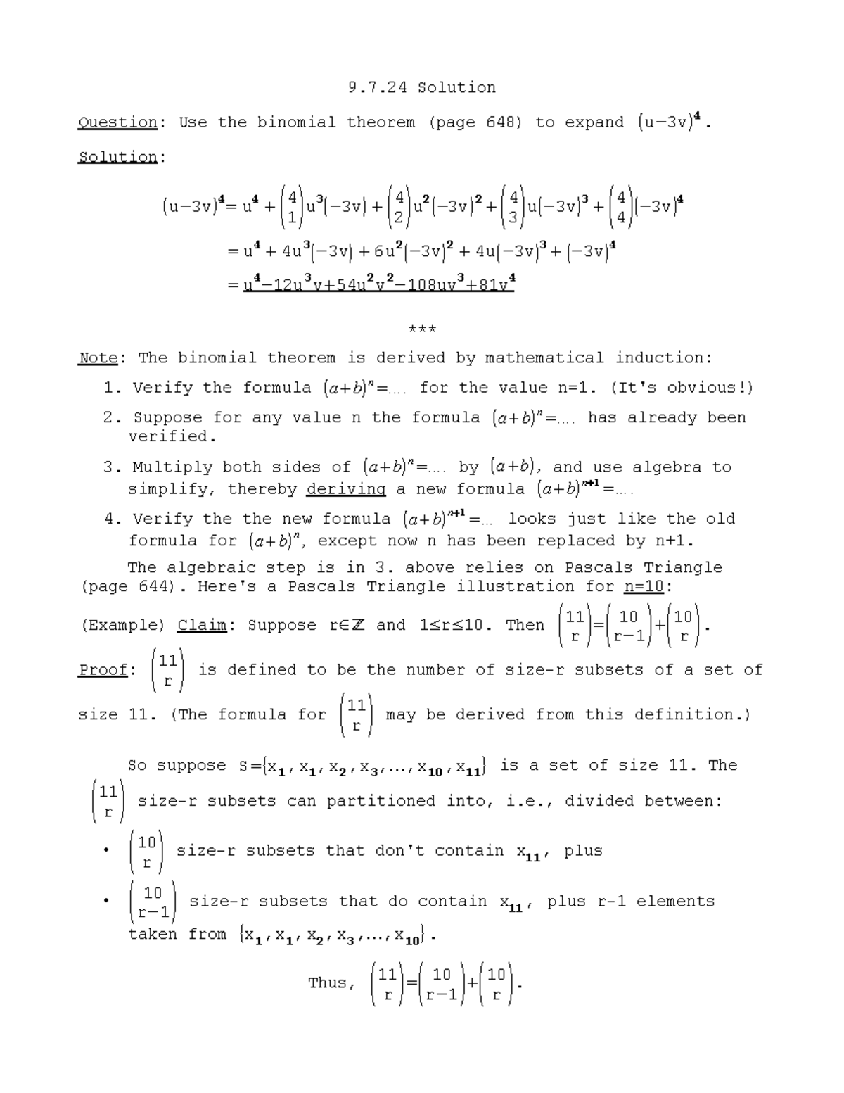 9.7 - study material of discrete maths - 9.7 Solution Question: Use the ...