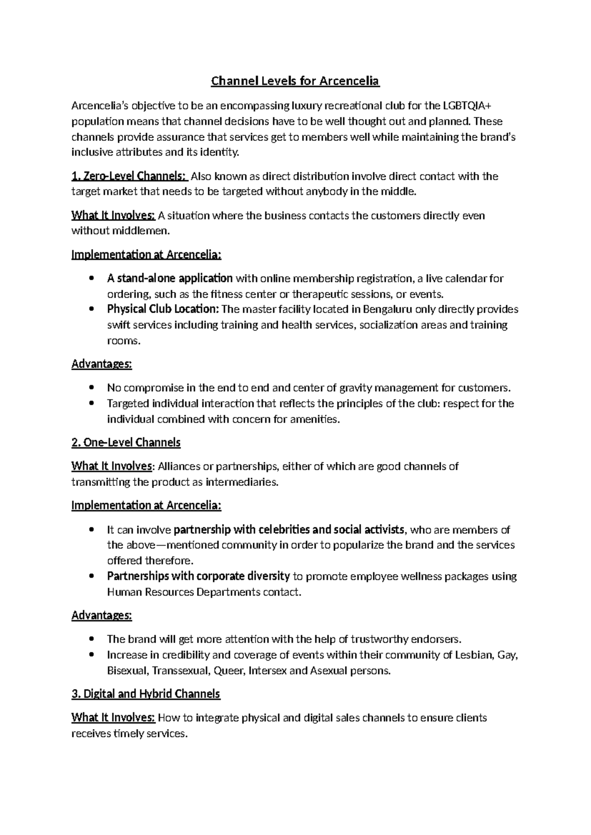 Channel Levels for Arcencelia - Channel Levels for Arcencelia ...