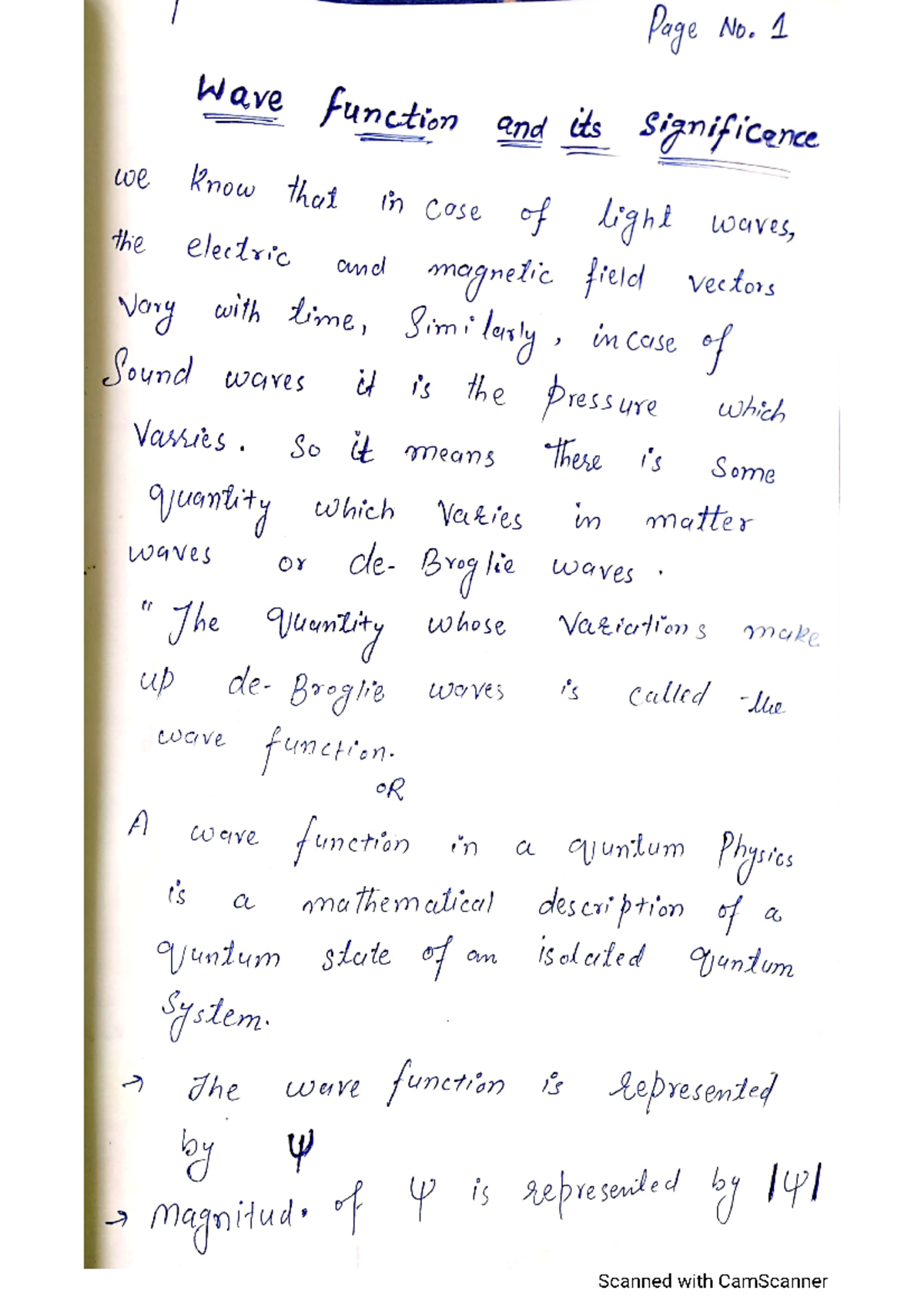 wave function and its siginficance - Physics - Studocu