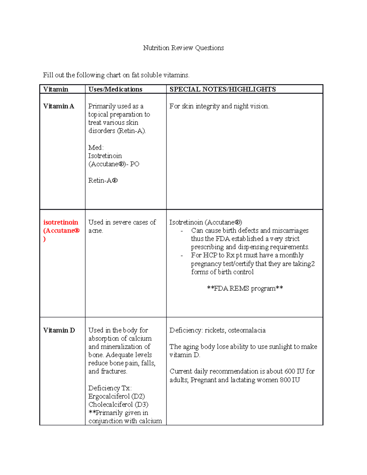 Nutrition Review Questions Pharm Nutrition Review Questions Fill Out
