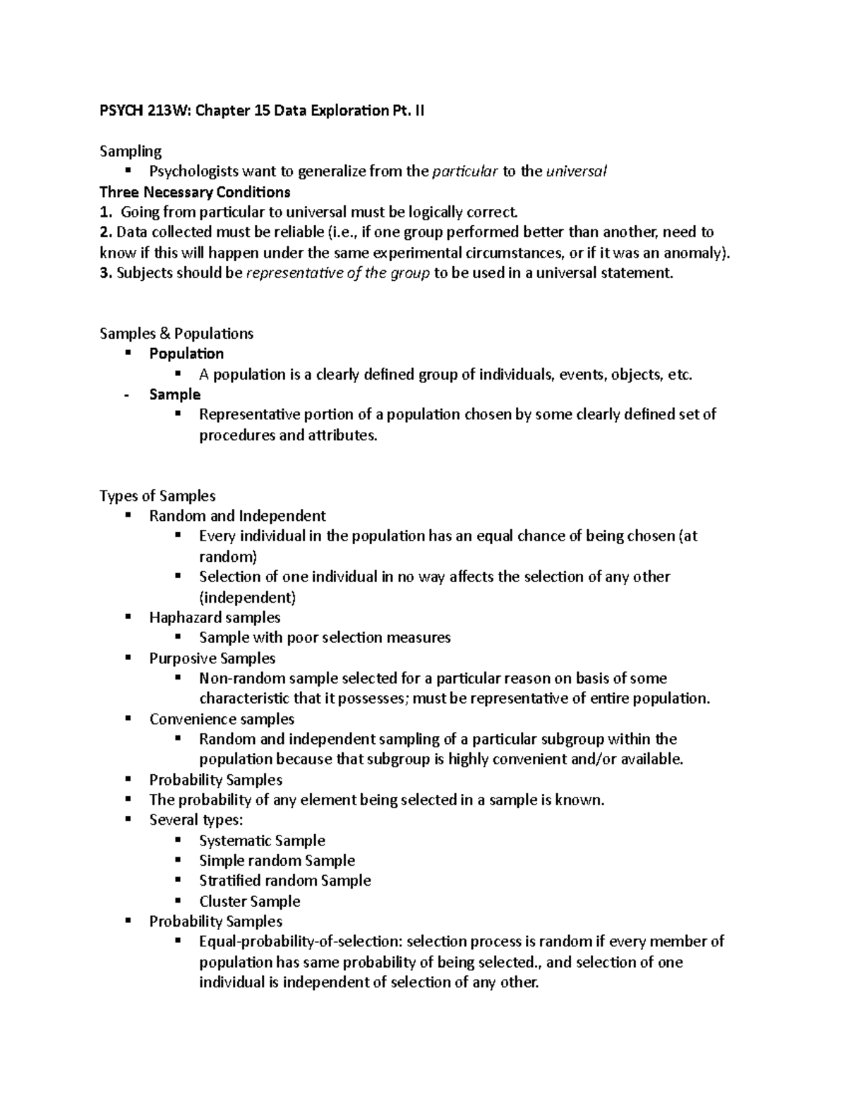 Psych 213w chapter 15 - prof. puzzo - PSYCH 213W: Chapter 15 Data ...