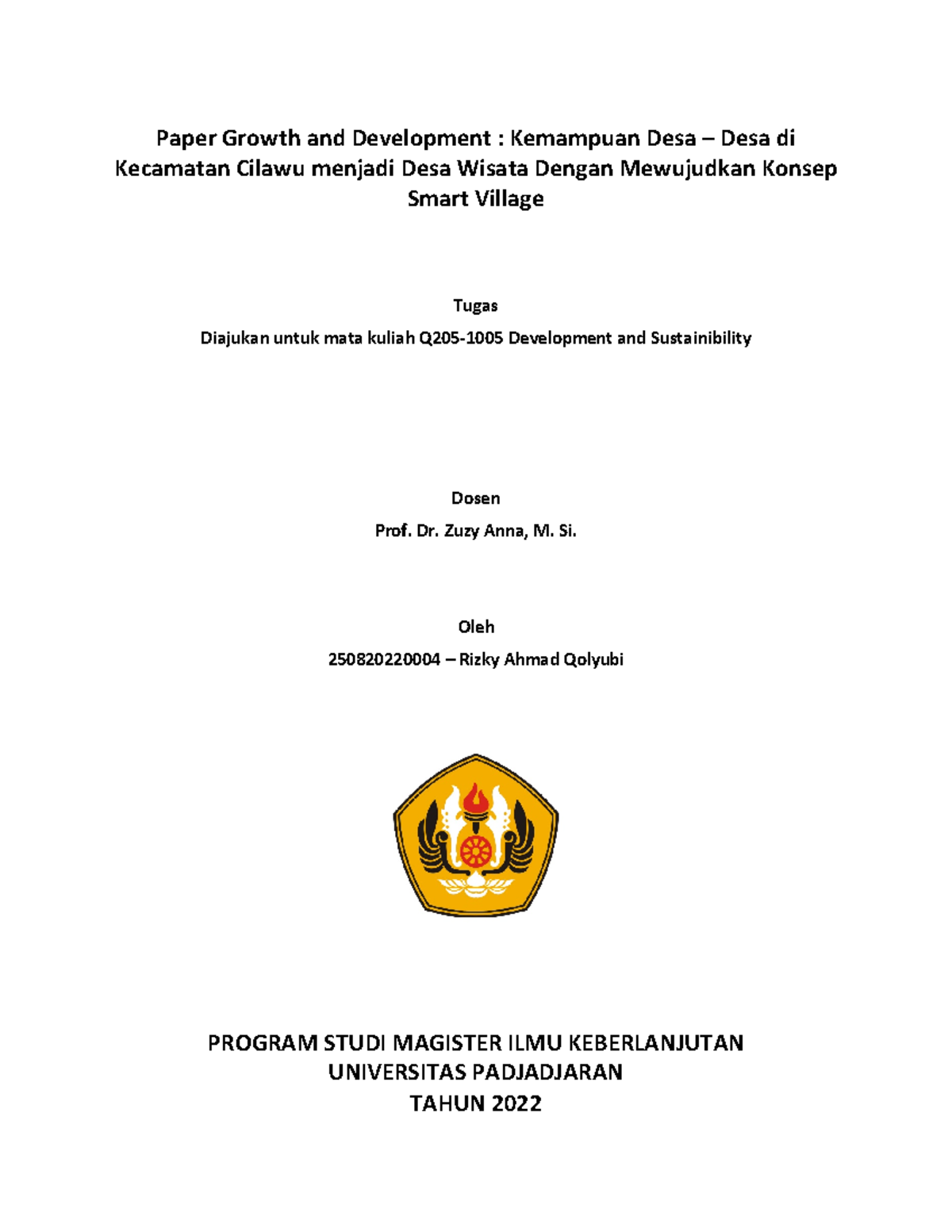 Paper Growth and Development - 25082022000 4 Rizky Ahmad Qolyubi ...