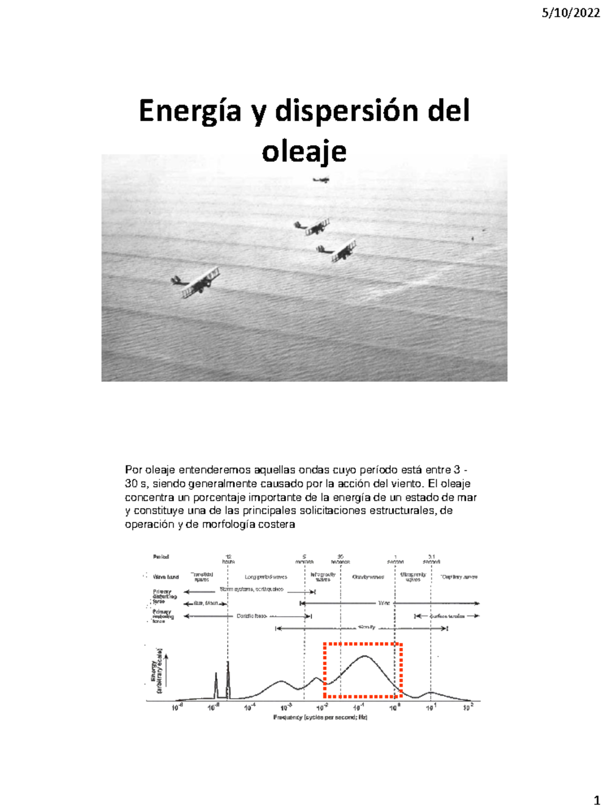 Energia y dispersión oleaje - Energía y dispersión del oleaje Por ...