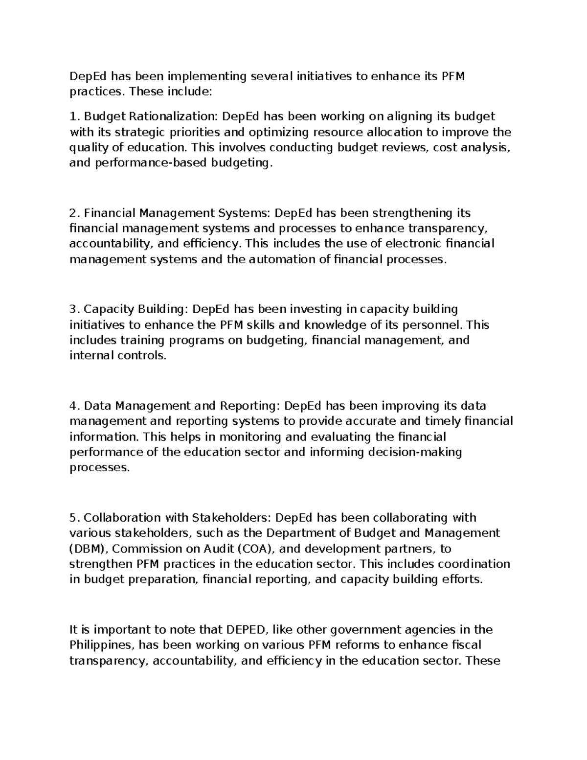 DepEd Roadmap vision - DepEd has been implementing several initiatives ...