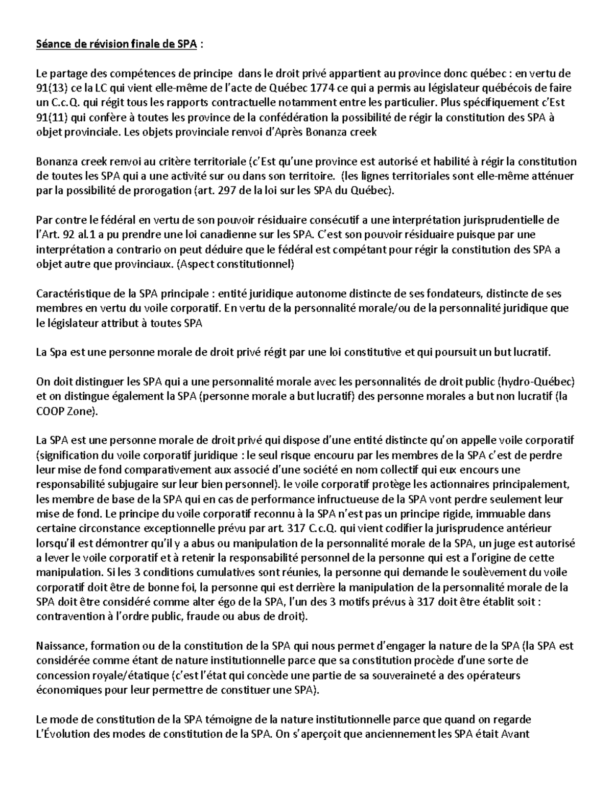 Séance de révision finale de SPA - Séance de révision finale de SPA ...