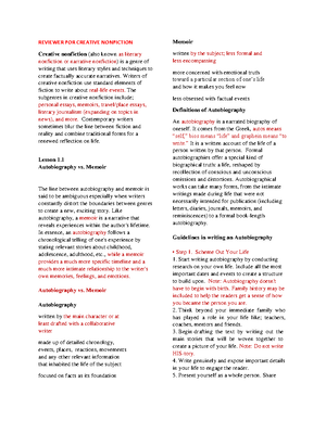 Creative Writing Q1 M1 - SENIOR HIGH SCHOOL CREATIVE WRITING Quarter 1 ...