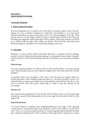 Sample Speaking Notes AND FULL Speach - Mooting - Studocu