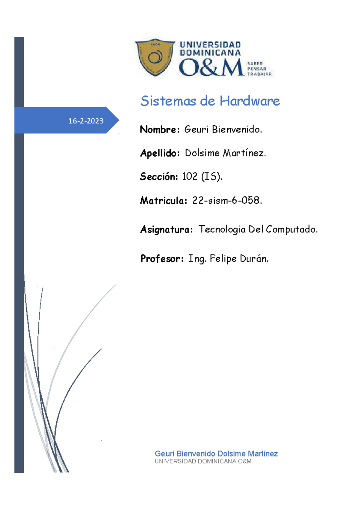 Tema II - hola - 16-2- Geuri Bienvenido Dolsime Martinez UNIVERSIDAD ...