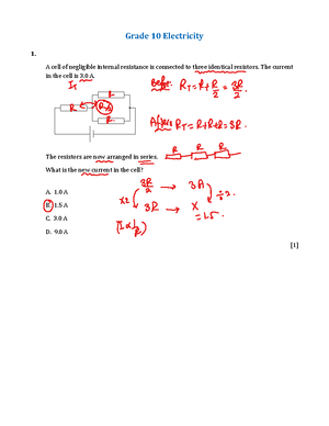 Grade 10 uncertainties practice - 1. The current, I, through a resistor ...